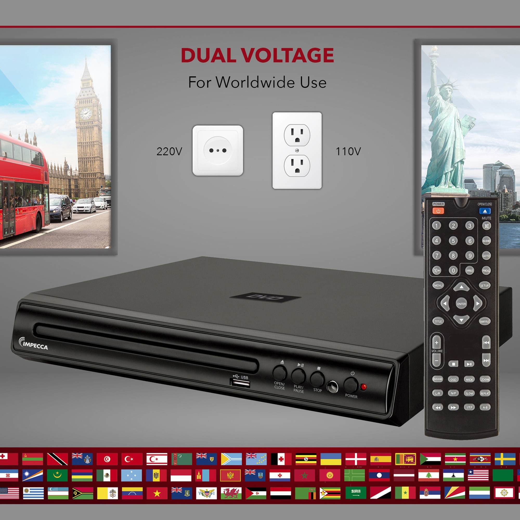 Compact Home DVD Player with USB Playback