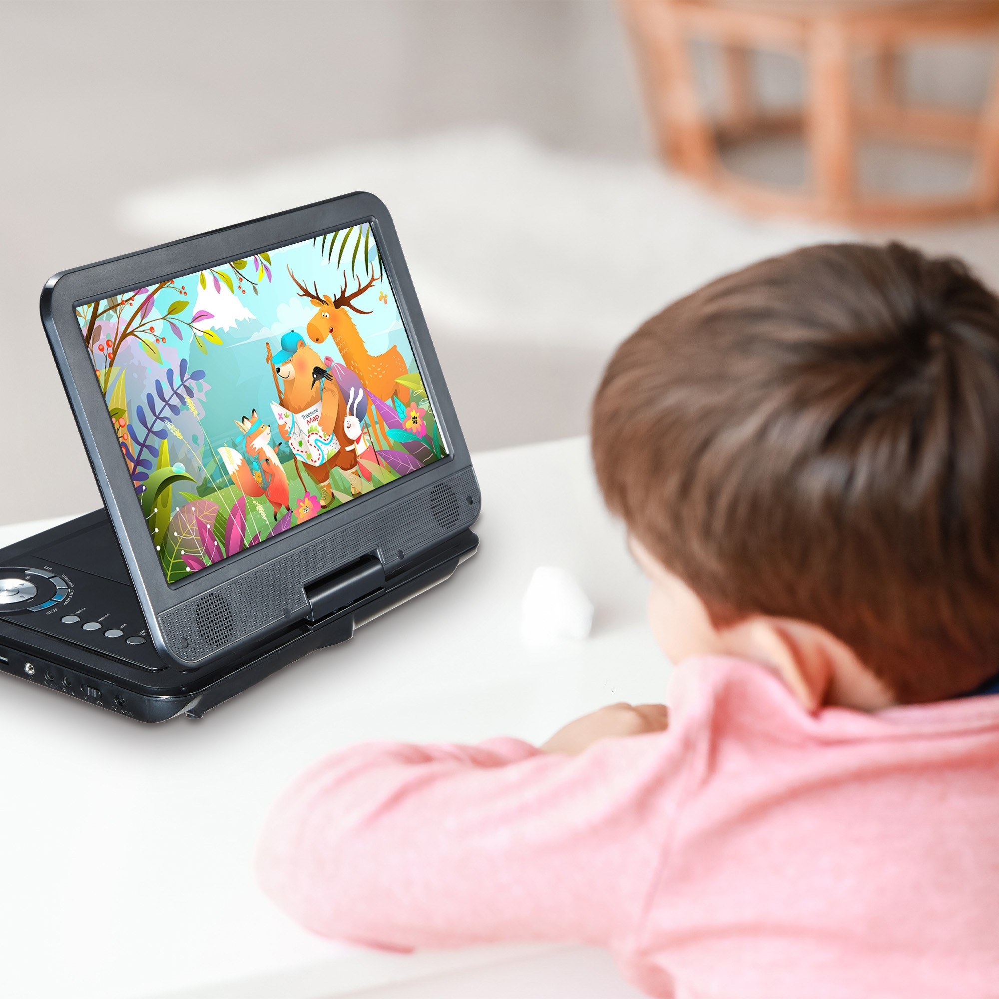 10.1-inch 270° Swivel Screen Portable DVD Player - Black
