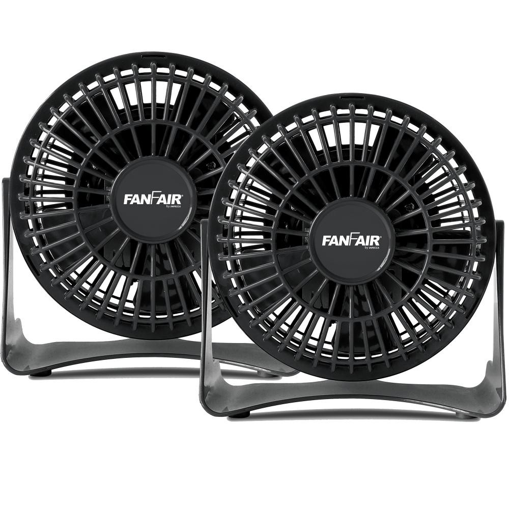4-inch Personal Desk Fan (Black) x2