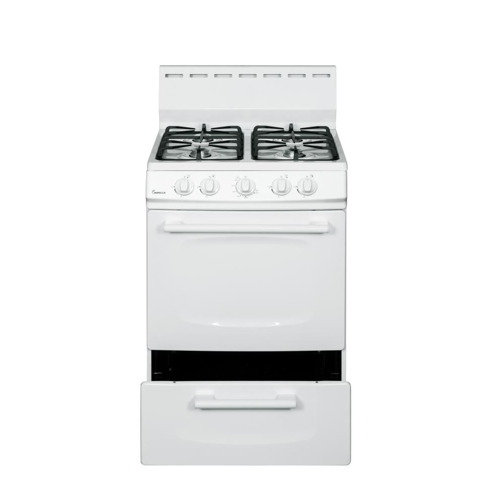 24” Gas Range, White