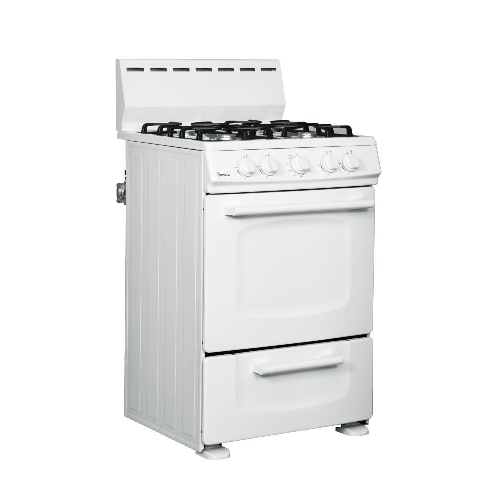 24” Gas Range, White